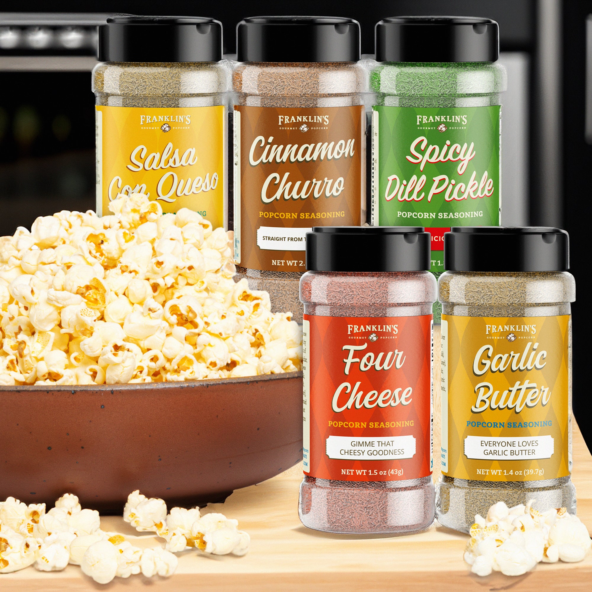 Shake On Seasoning - 5 pack – Franklin's Gourmet Popcorn